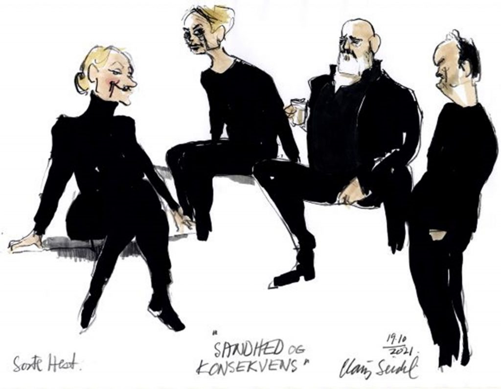 SANDHED OG KONSEKVENS 2021. Tegning: Claus Seidel. - Teatret ved Sorte Hest