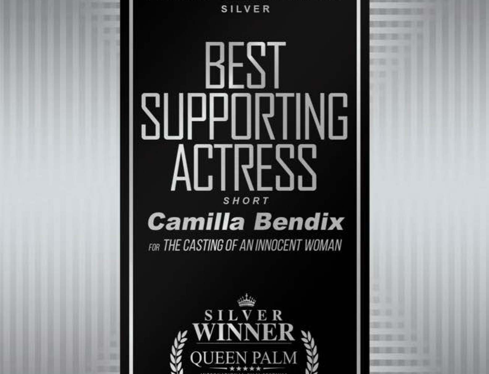 CAMILLA BENDIX VINDER QUEEN PALM AWARD FOR BEST SUPPORTING ACTRESS - Teatret ved Sorte Hest